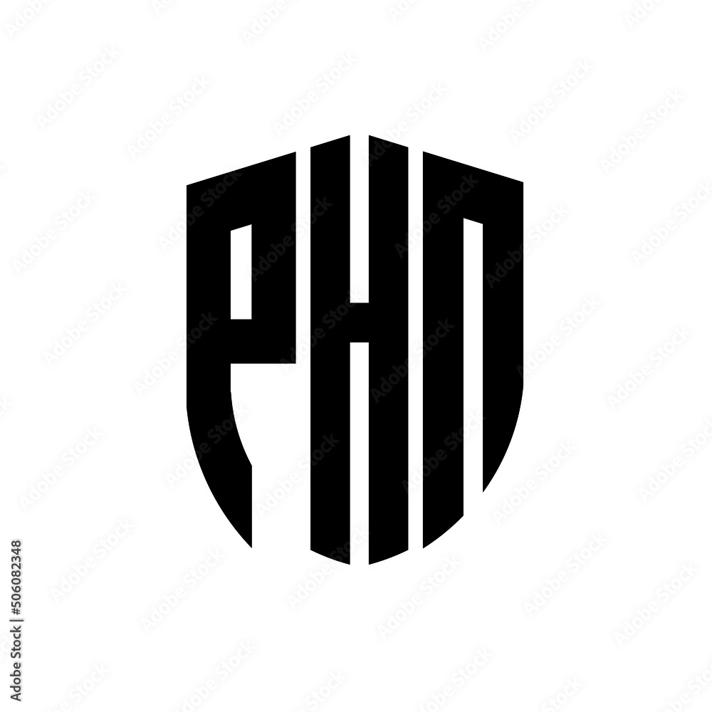 PHN letter logo design. PHN modern letter logo with black background ...