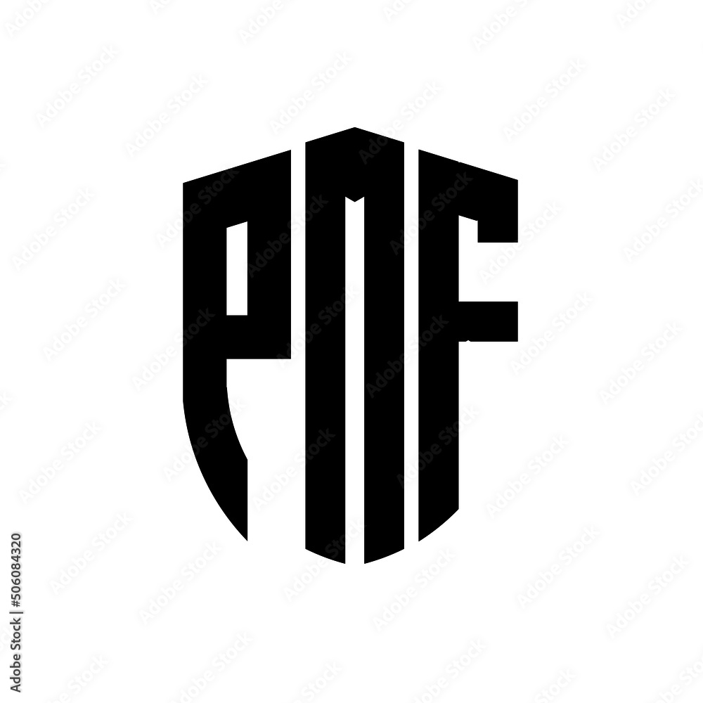 PMF letter logo design. PMF modern letter logo with black background ...
