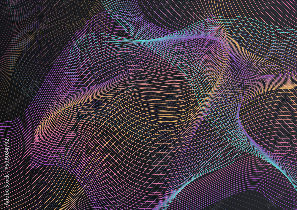 Gradient Curve Modern Vector Black Background. Stock Vector | Adobe Stock