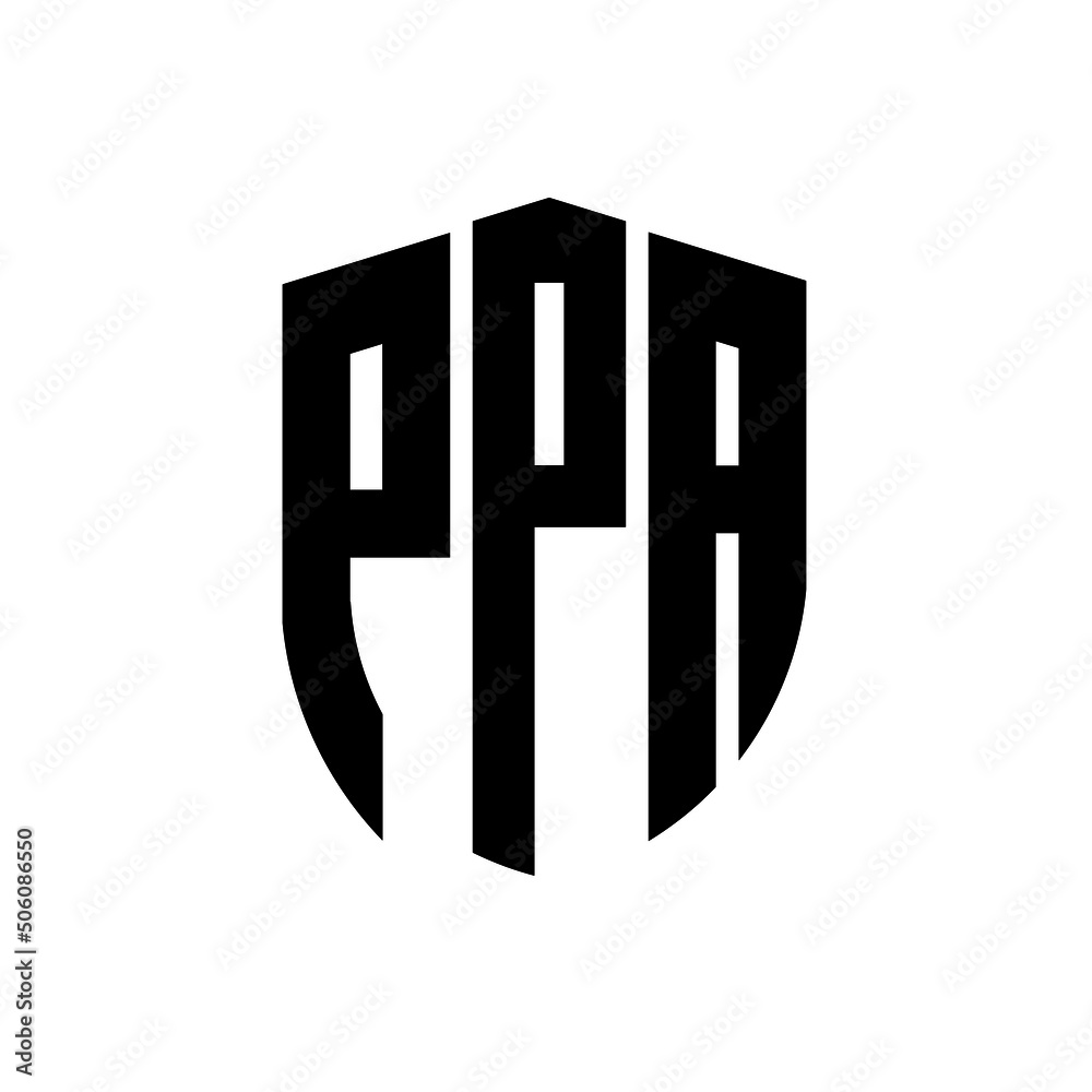 PPA letter logo design. PPA modern letter logo with black background ...