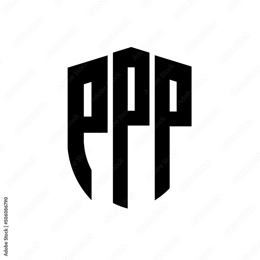 PPP letter logo design. PPP modern letter logo with black background ...