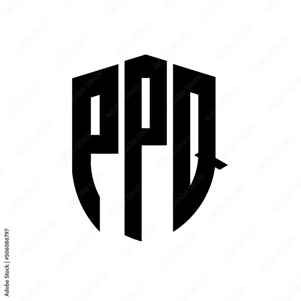 PPQ letter logo design. PPQ modern letter logo with black background ...