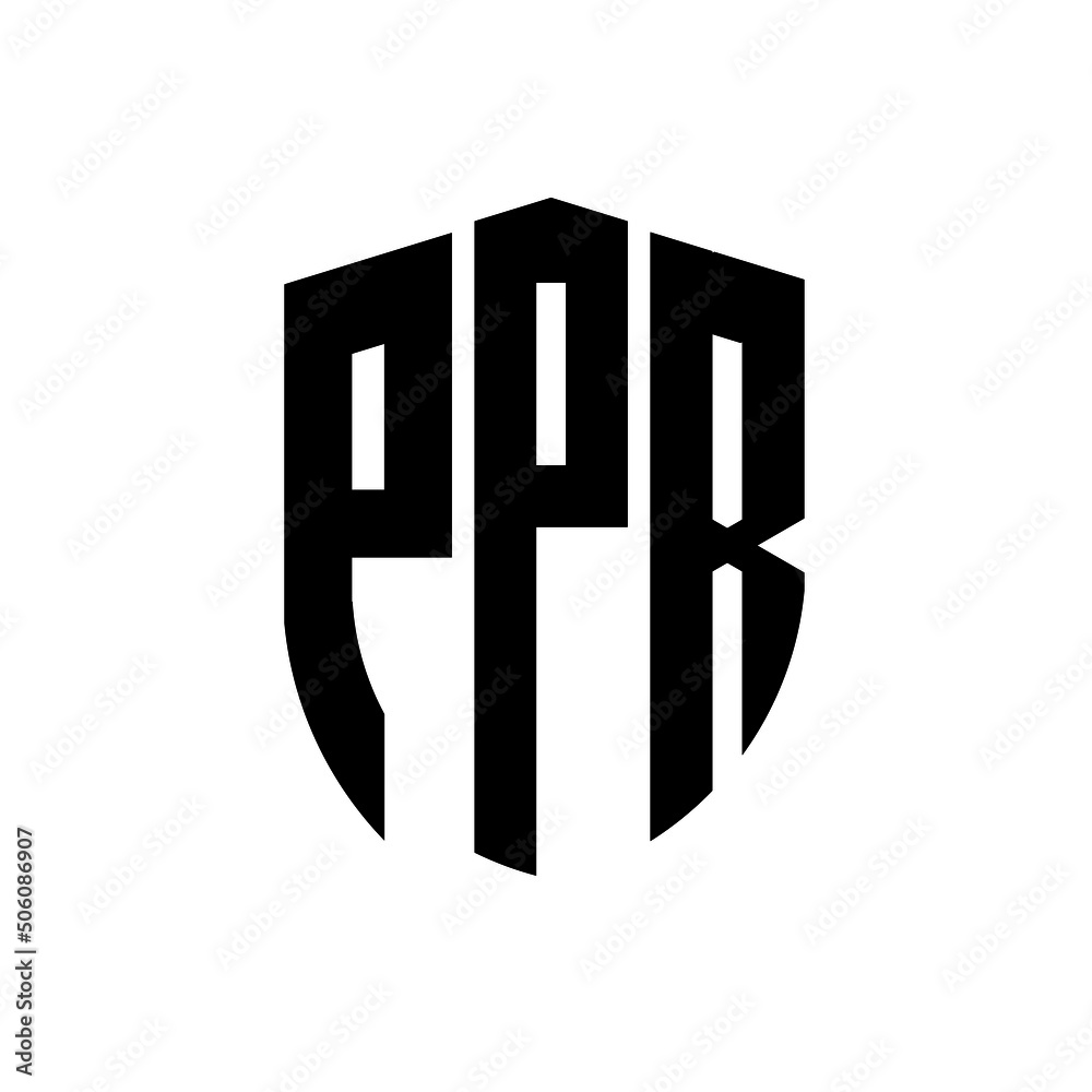 PPR letter logo design. PPR modern letter logo with black background ...
