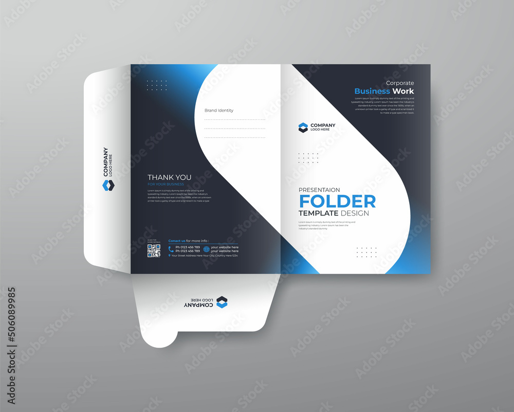 Business folder for files, presentation folder blue color design ...
