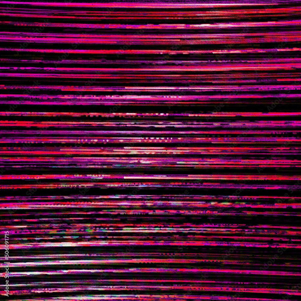 Illustrazione Stock Digital noise lines of Red Color. Pixelated digital ...