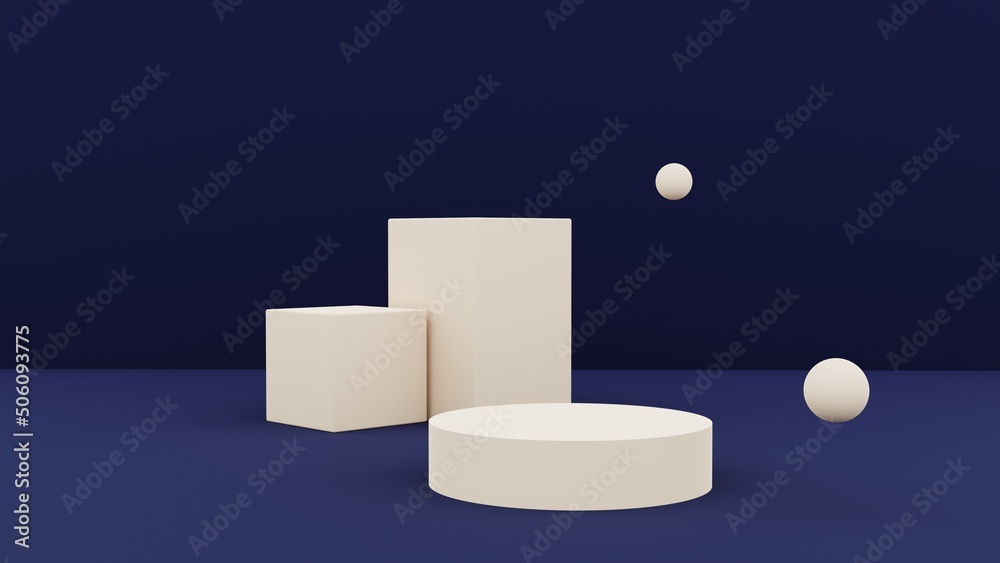 Background 3d brown rendering with podium and minimal cream studio ...