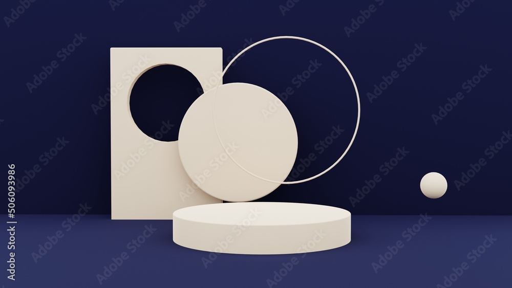 Background 3d brown rendering with podium and minimal cream studio ...