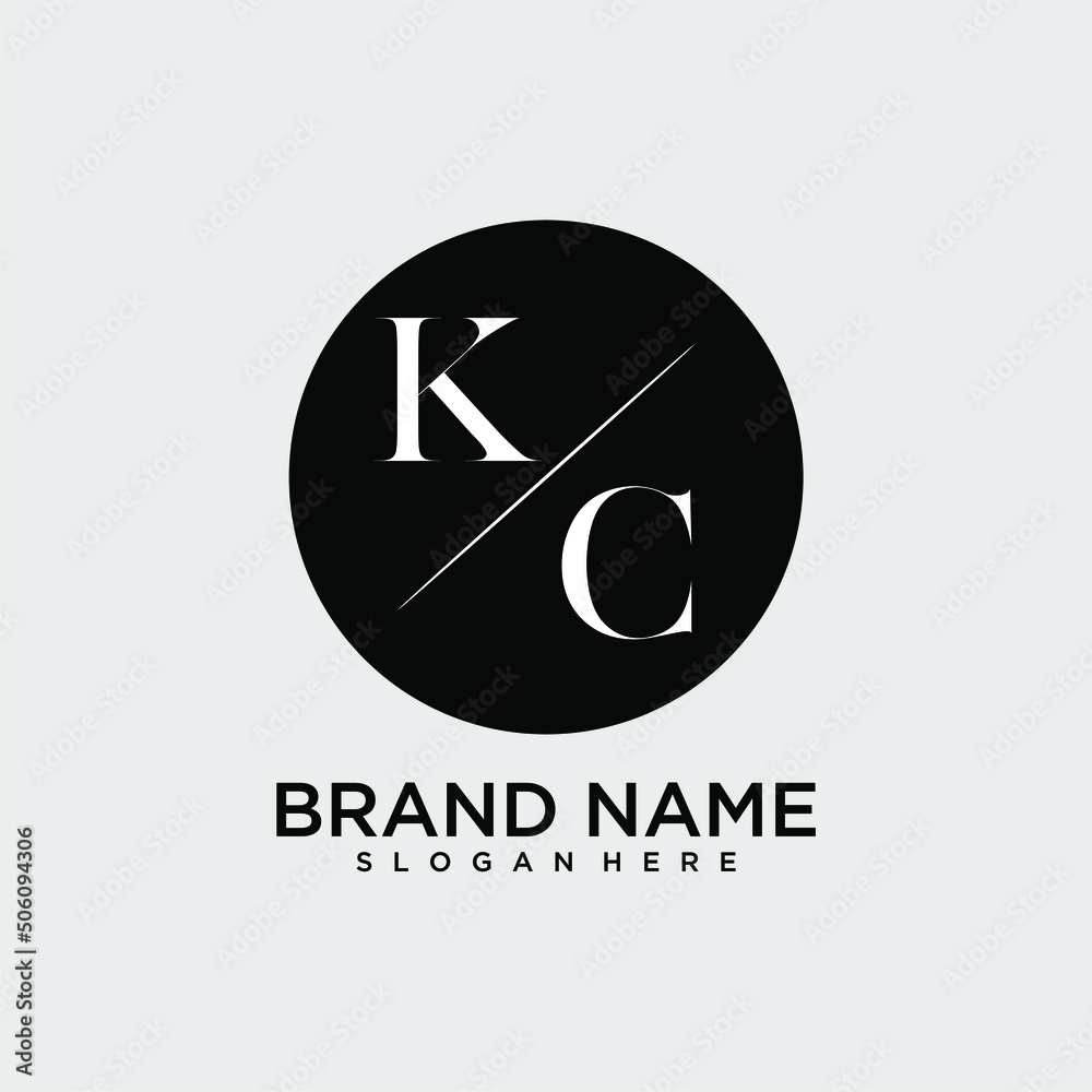 KC initial monogram logo with circle style dsign Stock Vector | Adobe Stock