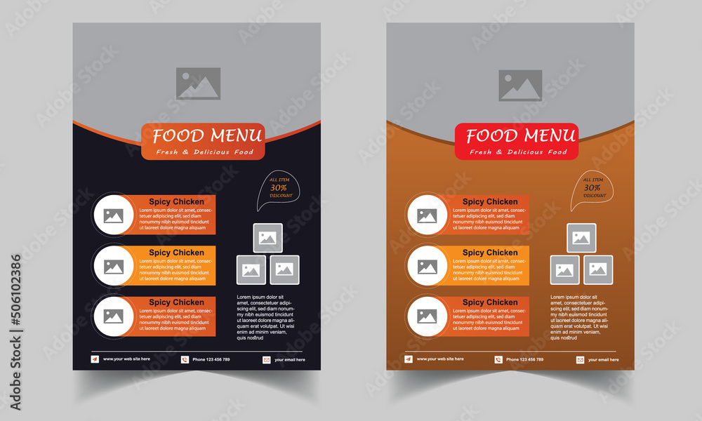 professional food menu flyer template, in A4 size. flyer, banner, and ...