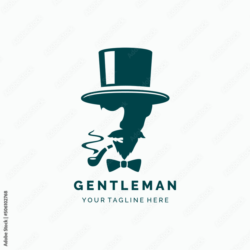 Vintage gentleman logo design vector Stock Vector | Adobe Stock