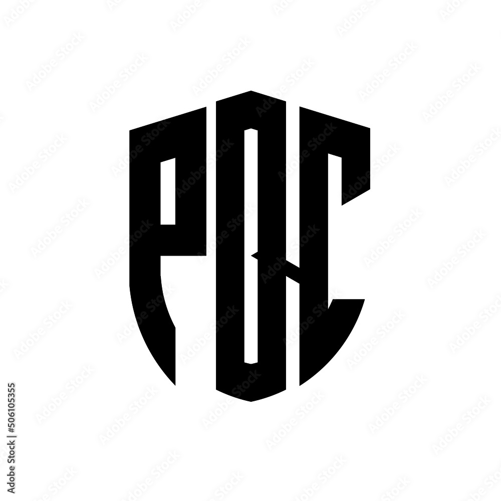 PQC letter logo design. PQC modern letter logo with black background ...