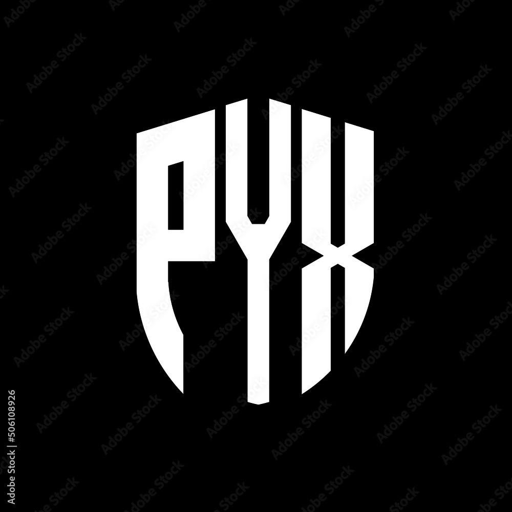 PYX letter logo design. PYX modern letter logo with black background ...