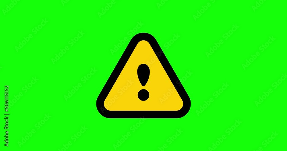 Warning, Warning sign modern animation on green screen background Stock ...
