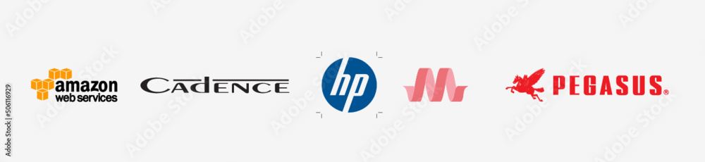 Technology logo bundle: AWS - Amazon Web Services logo, Hewlett-Packard ...