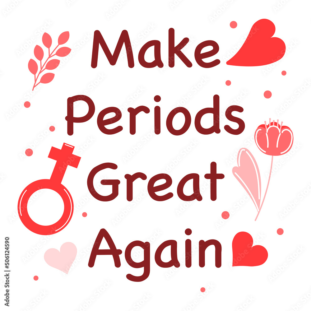 Card with quote about female period with menstrual blood, panties ...