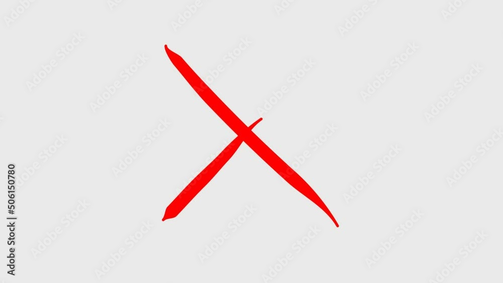 Voting cross symbol, refusal on transparent background. Animation on ...