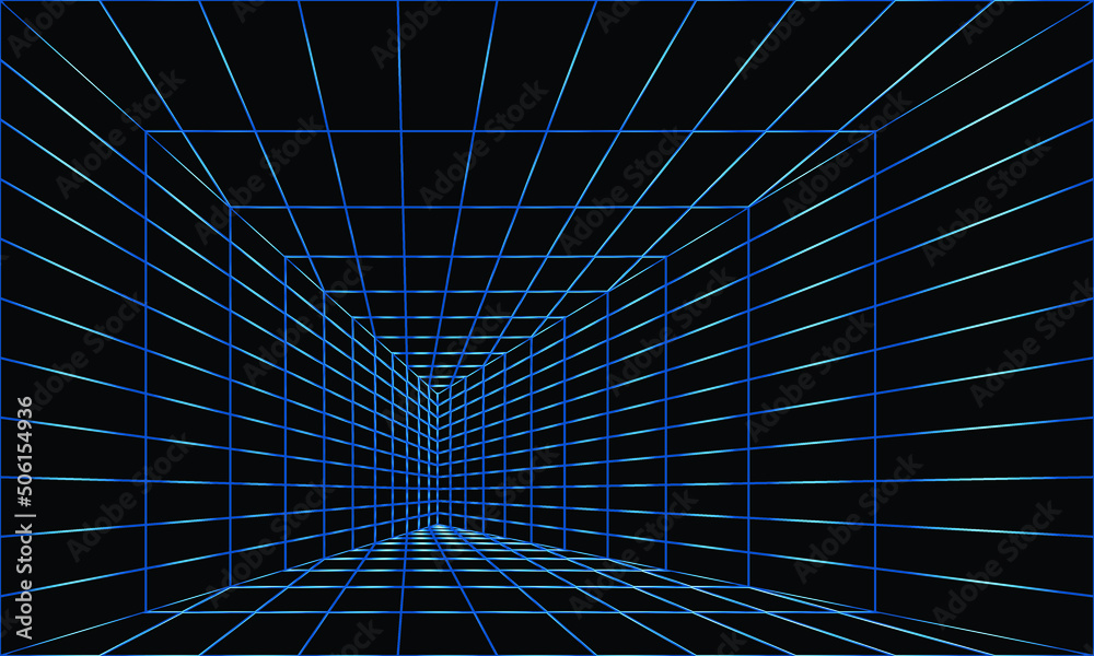 Vector. . Abstract black background. Grid wireframe for web ...