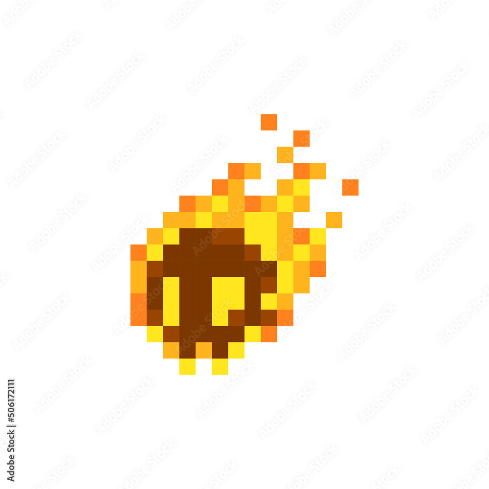 character vector pixel art fire skull Stock Vector | Adobe Stock