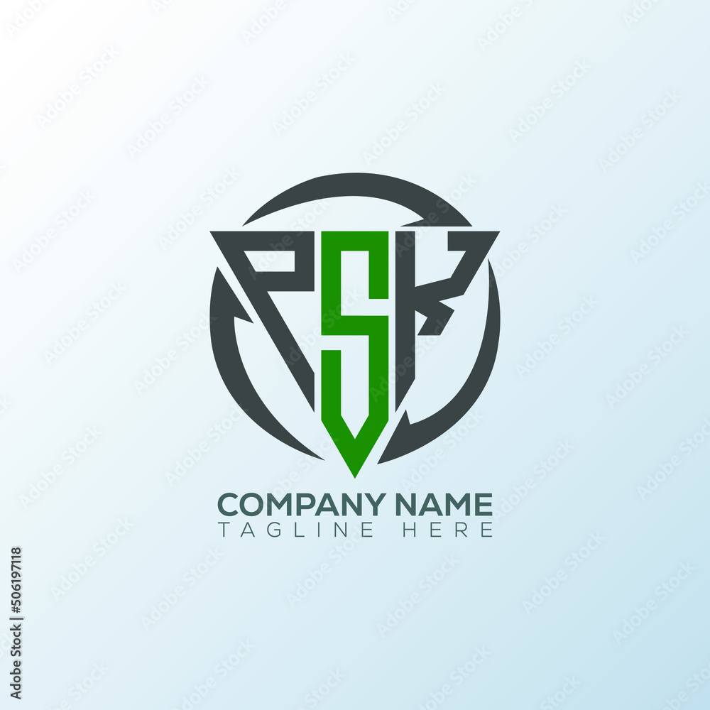 PSK letter logo design on white background.PSK creative initials letter ...
