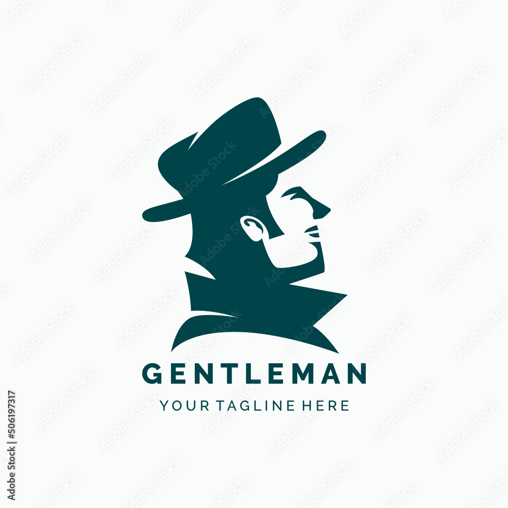 Vintage gentleman logo design vector Stock Vector | Adobe Stock