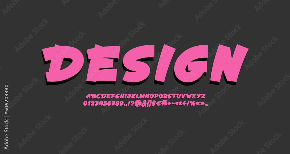 Handwritten pink font, script alphabet, hand drawn typeface in style of ...