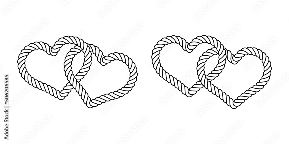 Vetor de heart vector valentine icon lasso rope logo symbol cartoon ...