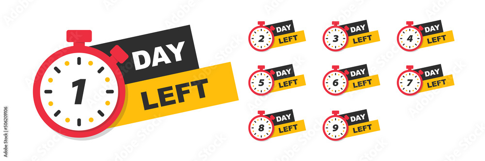 Countdown day banner with timer. Countdown left days to go. Collection ...