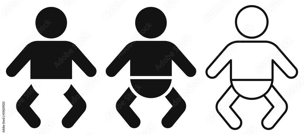 Baby icon. Baby changing diapers sign. Vector illustration. Stock ...