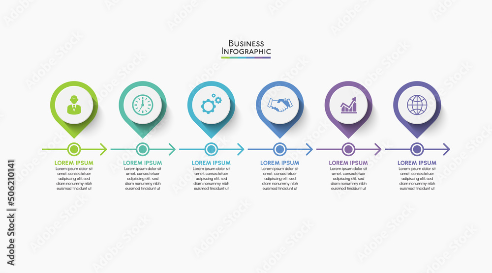 Business data visualization. timeline infographic icons designed for ...
