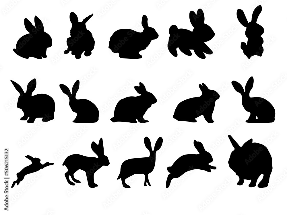 Rabbit vector images. Rabbit vector. Rabbit images. Vector Silhouette ...