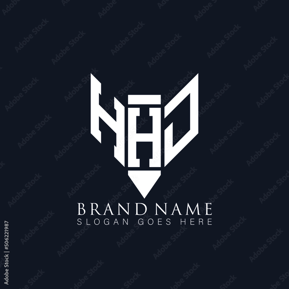HHD letter logo design on black background.HHD creative monogram ...