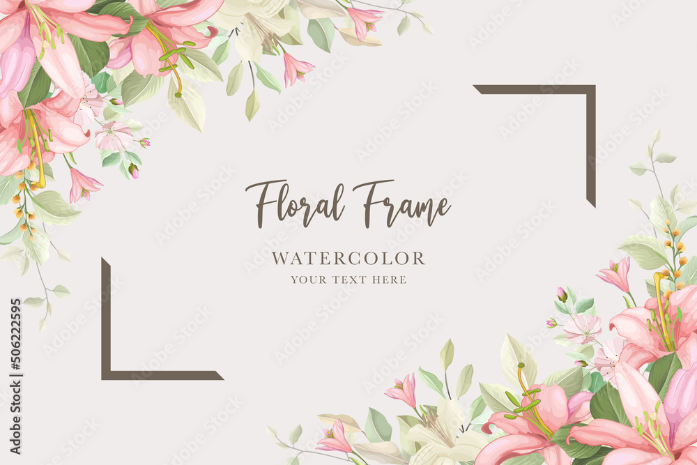 hand drawn lily border and frame background design Stock Vector | Adobe ...