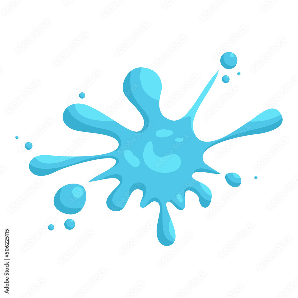 Cartoon illustration with water splash and drops. Stock Vector | Adobe ...