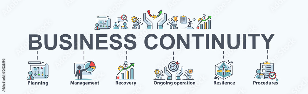 Business continuity banner web icon for business strategy and ...