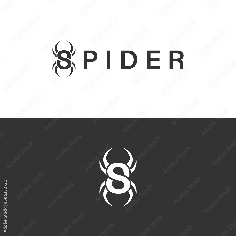 letter s spider logo design Stock Vector | Adobe Stock