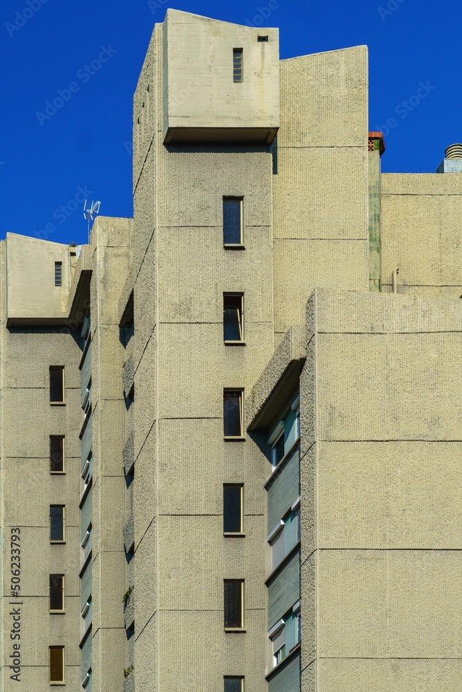 Brutalist concrete building, an architectural style that had its heyday ...