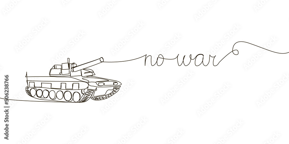 No war continuous line drawing. One line art of english hand written ...