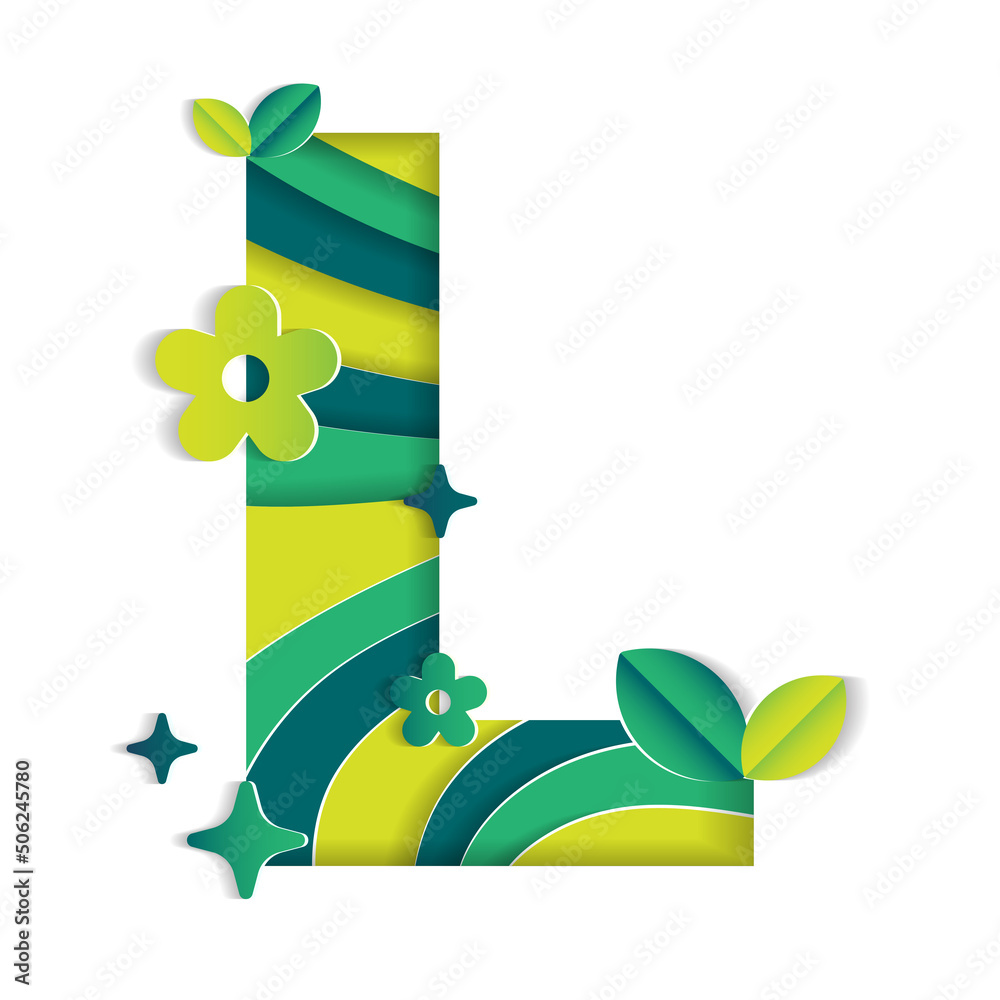 L Alphabet Character Environmental Eco Environment Day Leaf Font Letter ...