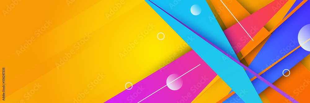 Colorful web banner concept with push button. Collection of horizontal ...