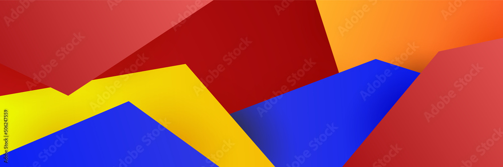 Colorful web banner concept with push button. Collection of horizontal ...