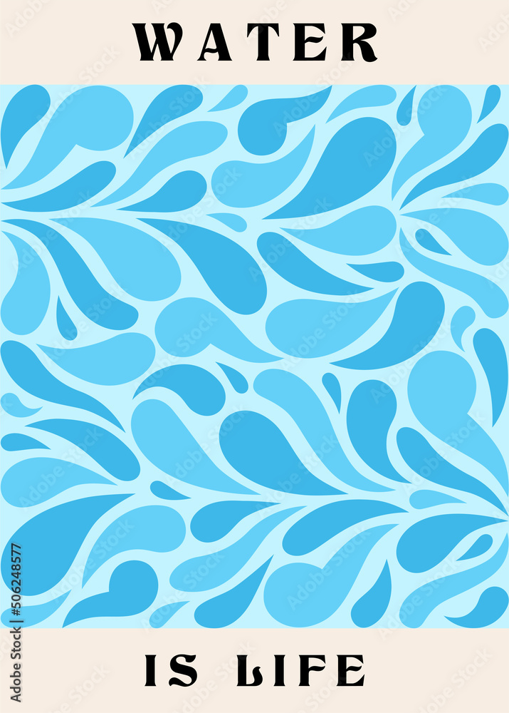 Vecteur Stock Retro posters with texture of water. 90s 80s 70s groovy ...