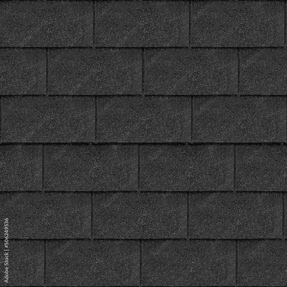Roof tile seamless texture, roofing background, black color, classic ...