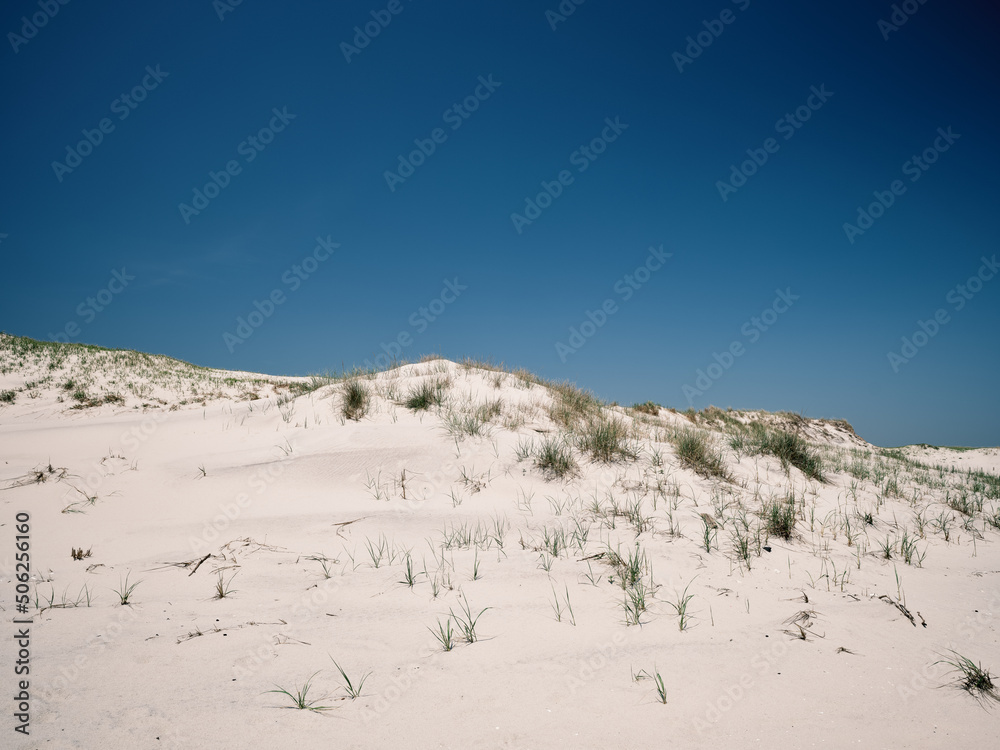 The tall and protective sand dunes separating the Atlantic Ocean from ...