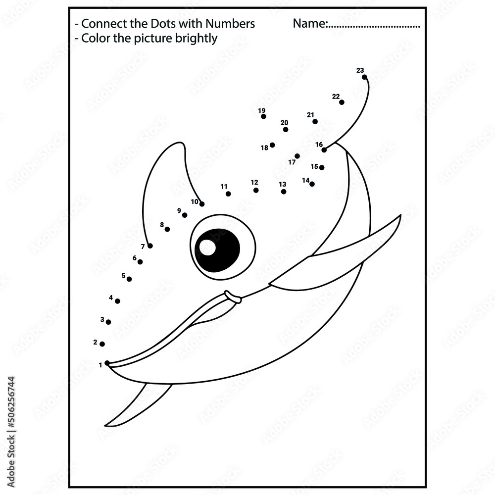 Dot To Dot Ocean animals for kids Stock Vector | Adobe Stock