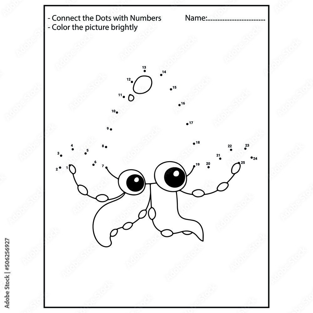 Dot To Dot Ocean animals for kids Stock Vector | Adobe Stock