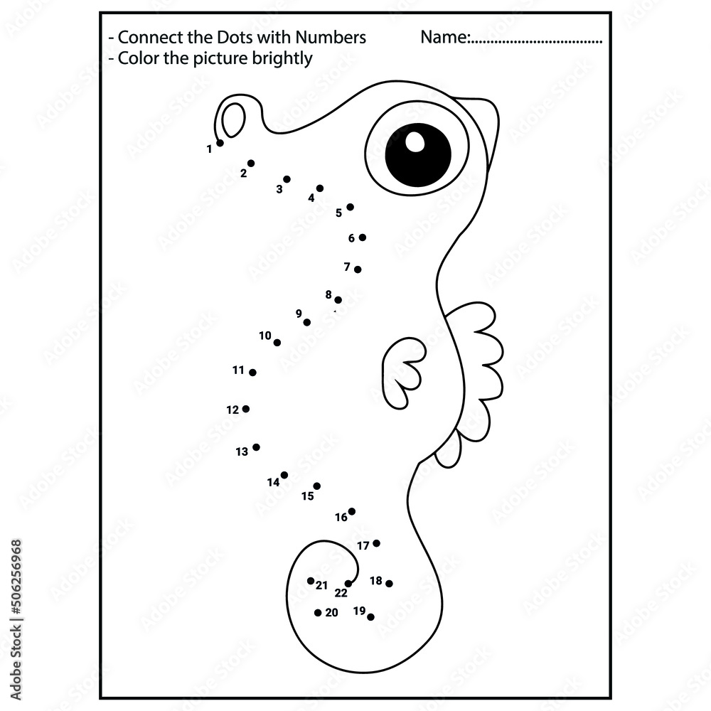 Dot To Dot Ocean animals for kids Stock Vector | Adobe Stock
