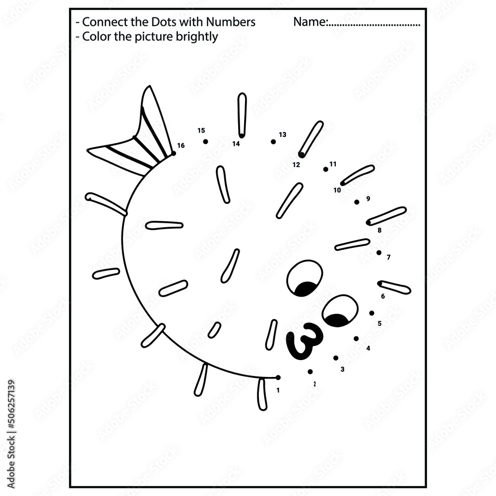 Dot To Dot Ocean animals for kids Stock Vector | Adobe Stock