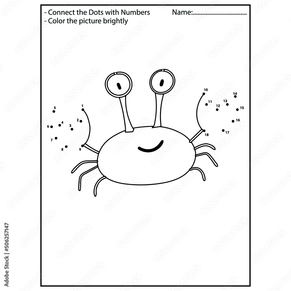 Dot To Dot Ocean animals for kids Stock Vector | Adobe Stock