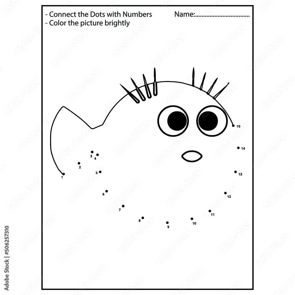 Dot To Dot Ocean animals for kids Stock Vector | Adobe Stock