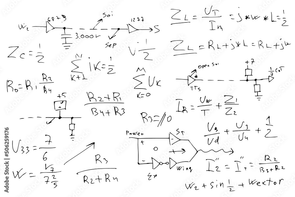 radio engineering schemes. electronic formulas and expressions ...